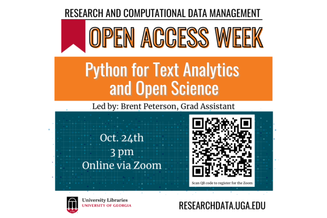Python for Text Analytics and Open Science | UGA Libraries